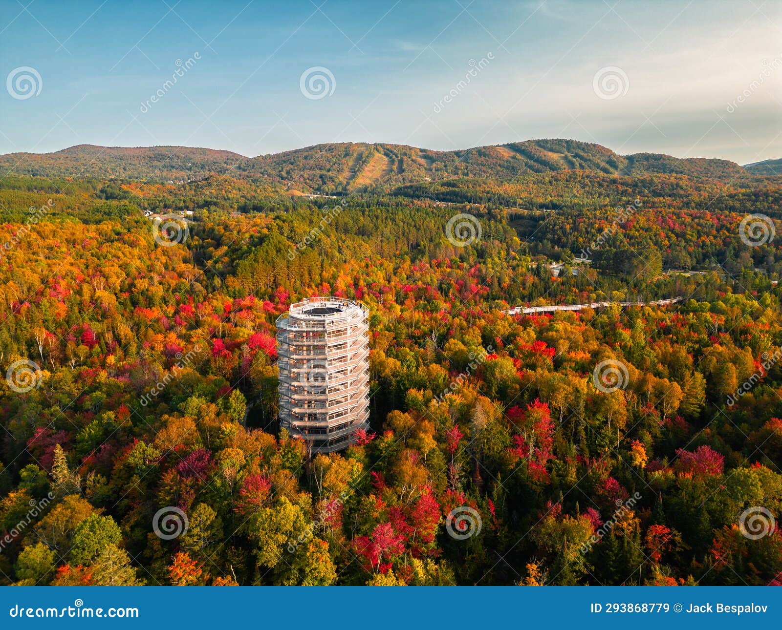 Obsevation Tower in Mountains Autumn Quebec Stock Image - Image of ...
