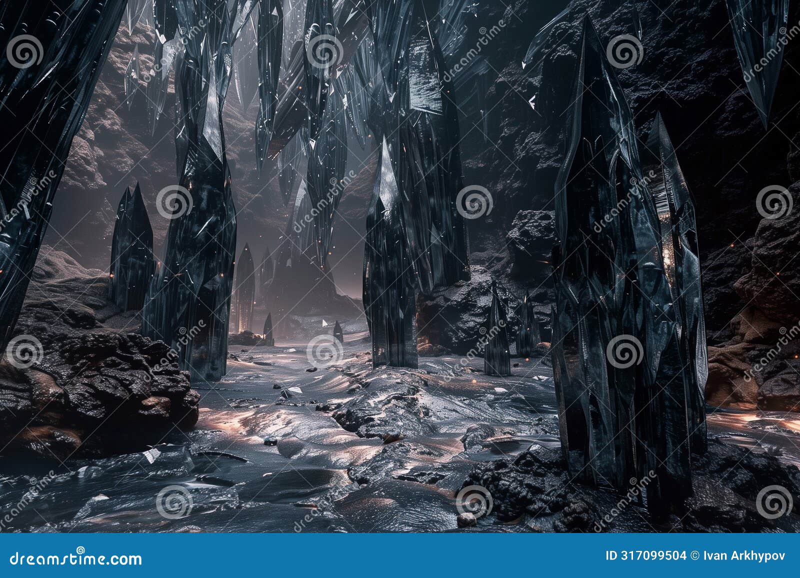 Obsidian Abyss stock illustration. Illustration of surfaces - 317099504
