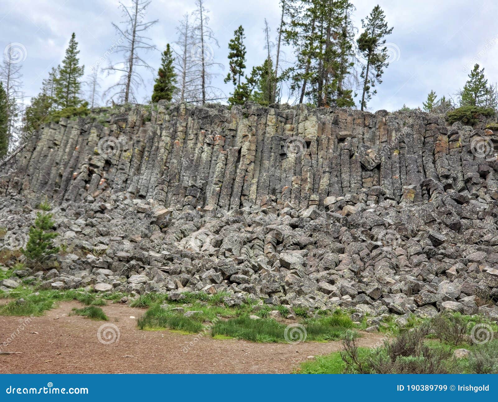 Obsidian Cliffs in Yellowstone National Park Stock Image - Image of ...
