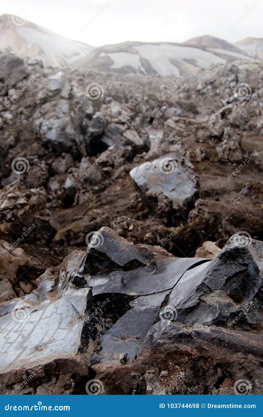 Obsidian field in Iceland stock photo. Image of scandinavian - 103744698