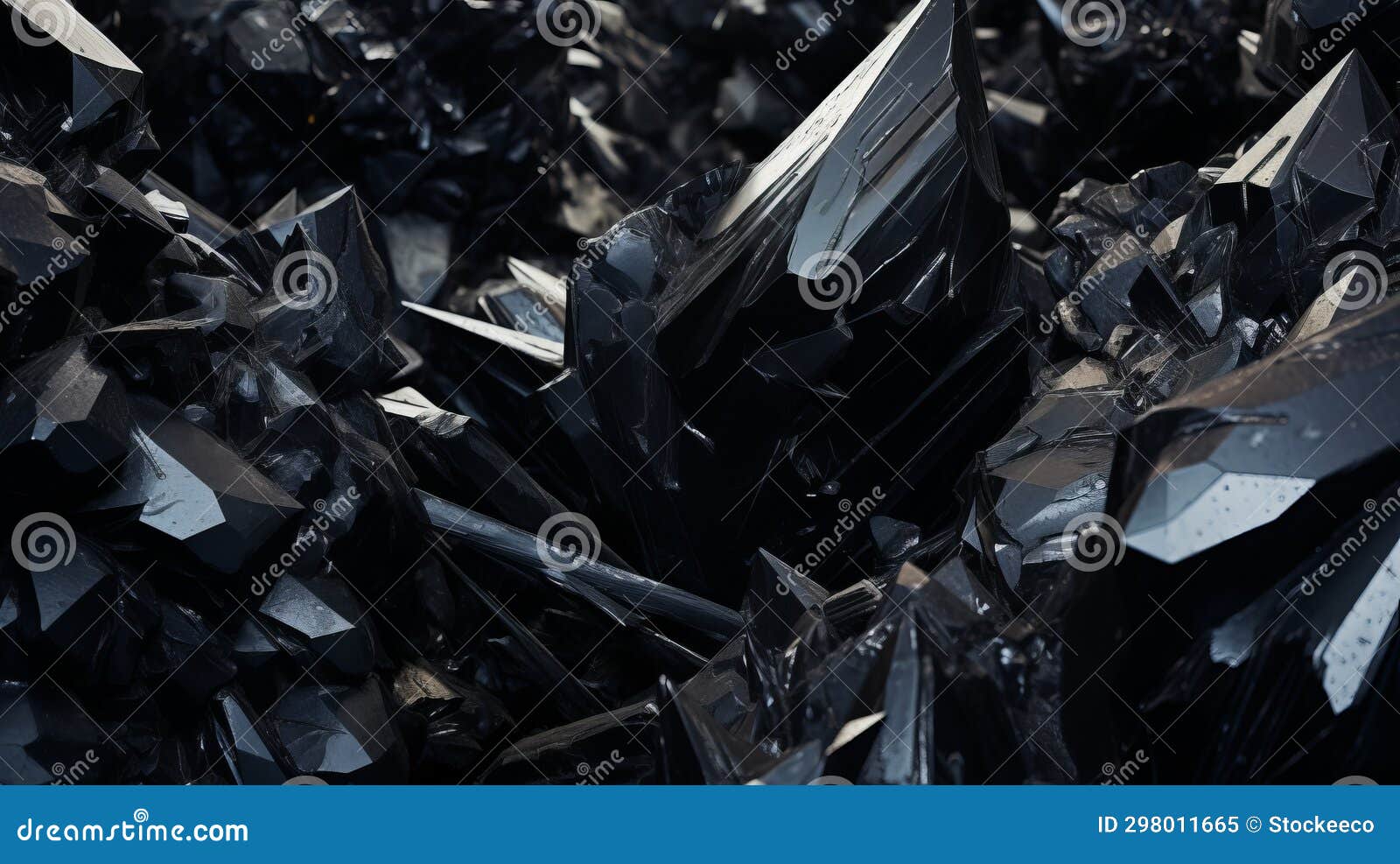 Obsidian Installation: Hyperrealistic Composition of Shiny Black ...