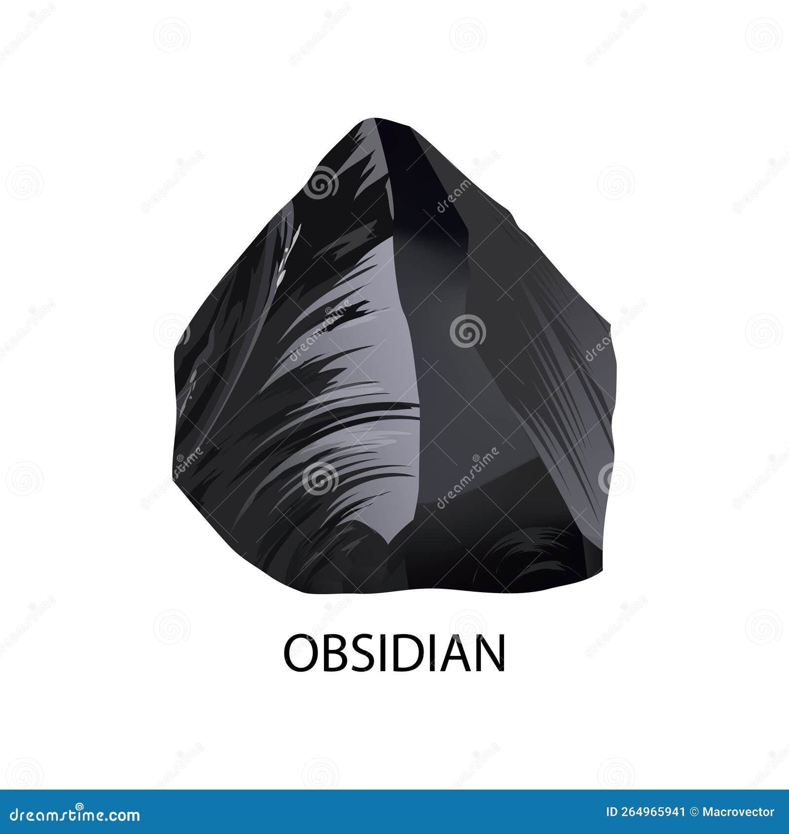 Obsidian Realistic Mineral Composition Stock Vector - Illustration of ...