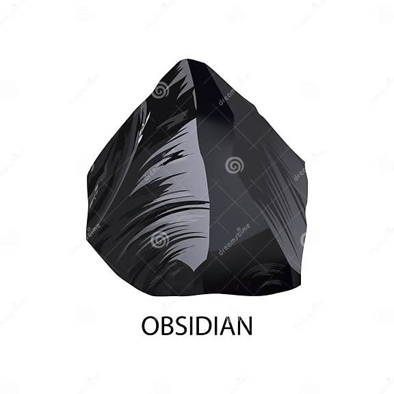 Obsidian Realistic Mineral Composition Stock Vector - Illustration of ...