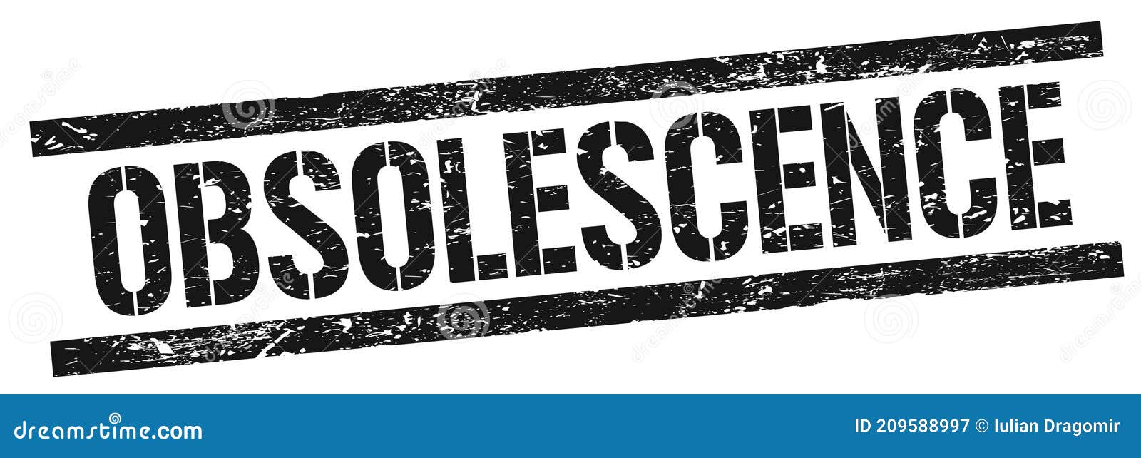 OBSOLESCENCE Text on Black Grungy Rectangle Stamp Stock Illustration ...