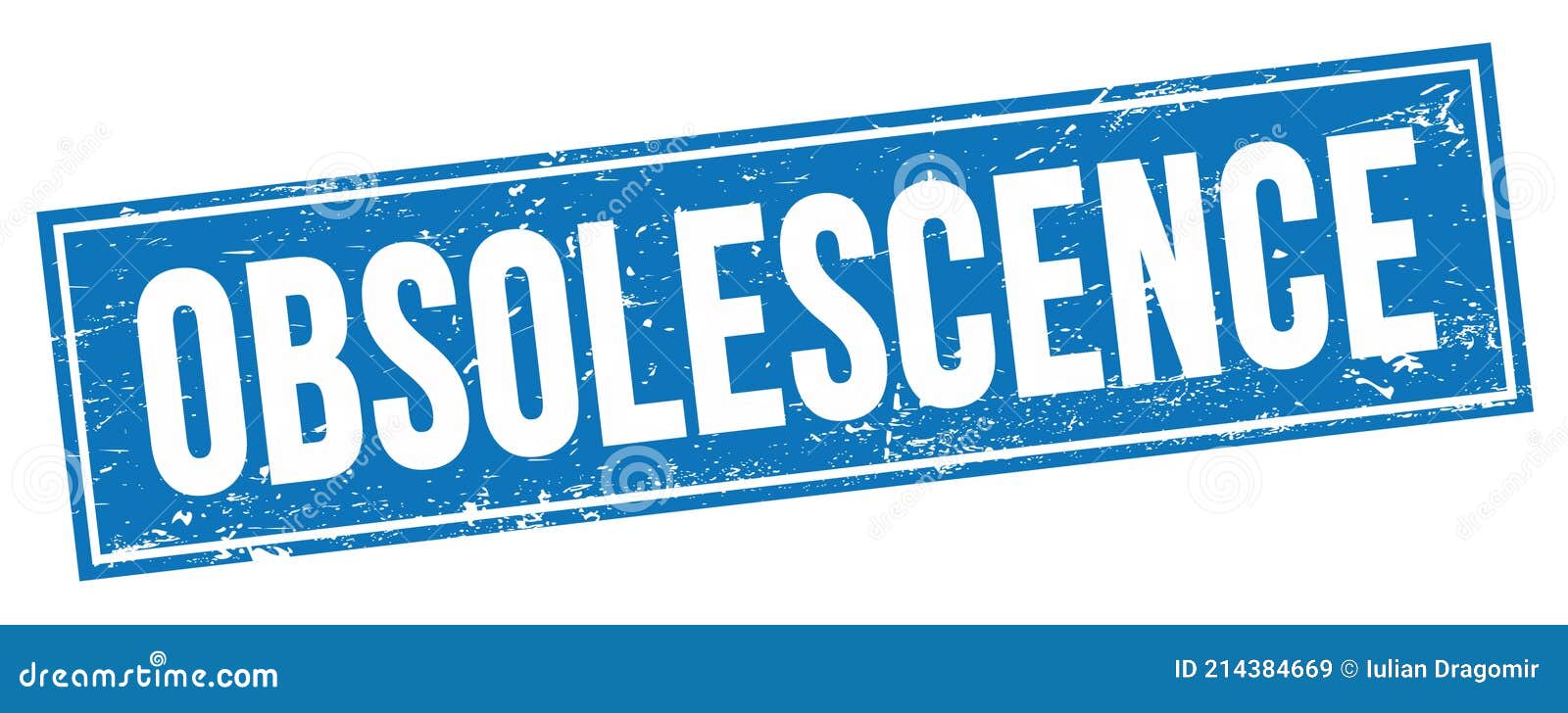 OBSOLESCENCE Text on Blue Grungy Rectangle Stamp Stock Illustration ...