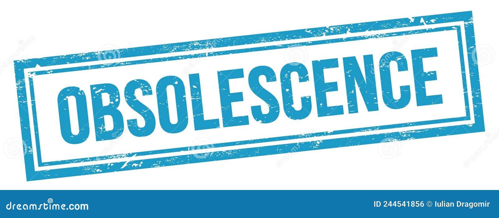 OBSOLESCENCE Text on Blue Grungy Vintage Stamp Stock Illustration ...