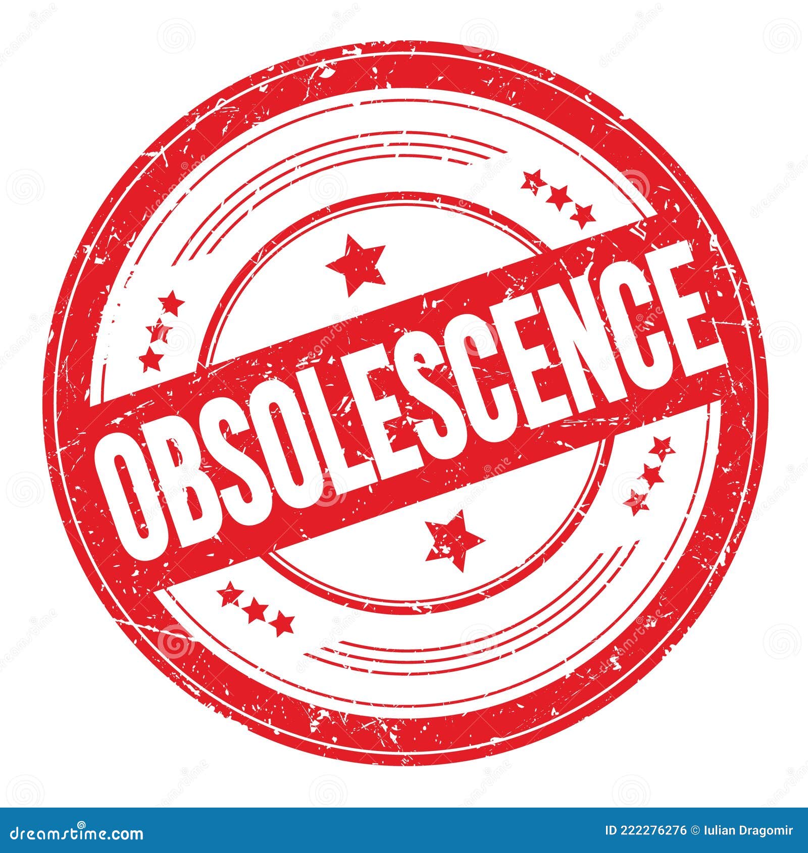 OBSOLESCENCE Text On Red Round Grungy Stamp Stock Photo | CartoonDealer ...