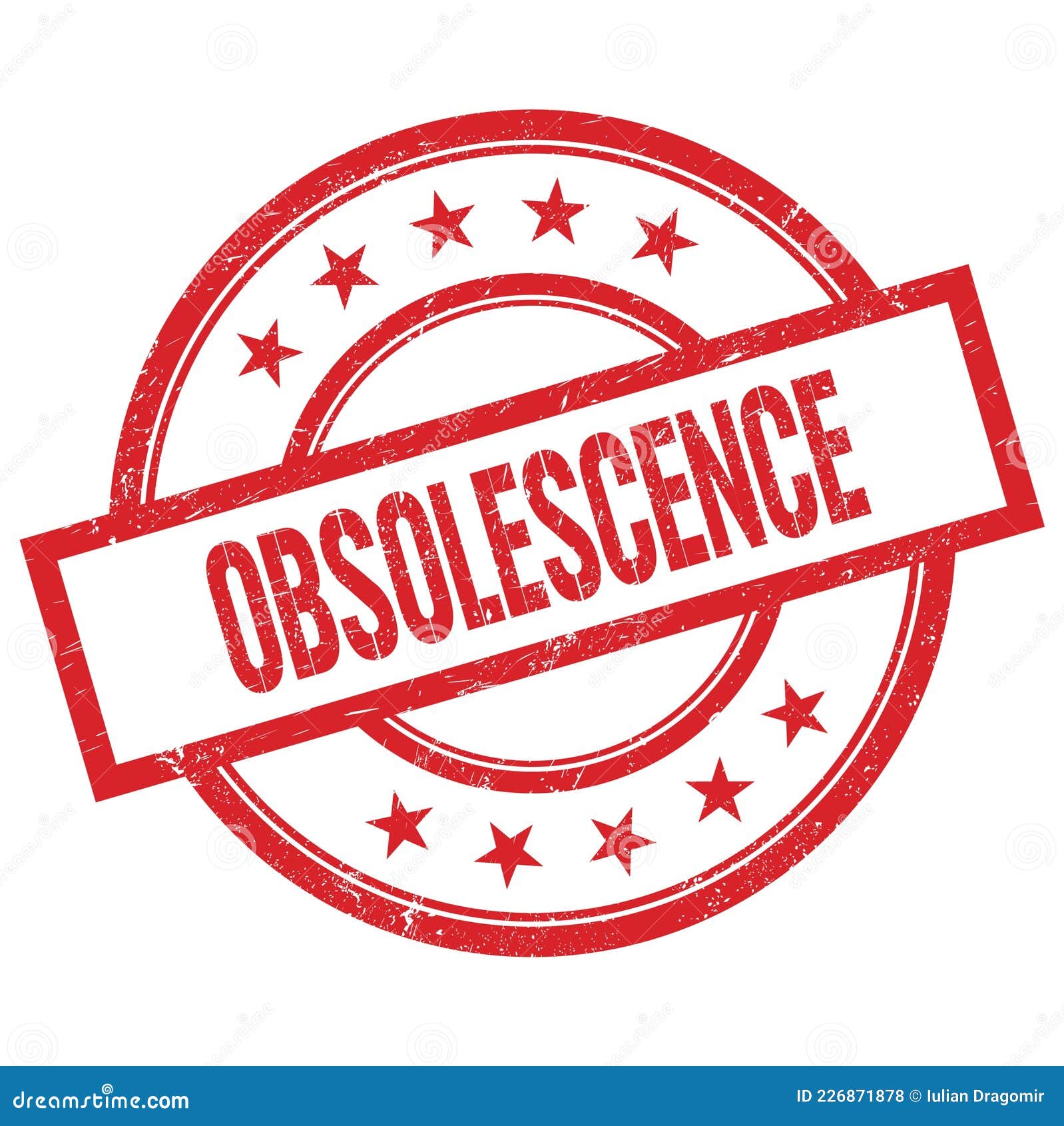 OBSOLESCENCE Text Written on Red Vintage Round Stamp Stock Illustration ...