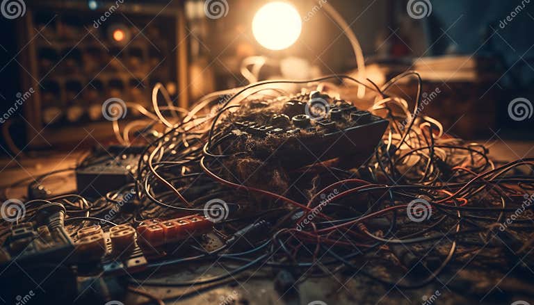 Obsolete Computer Equipment, Chaotic Wires, Broken Connections ...