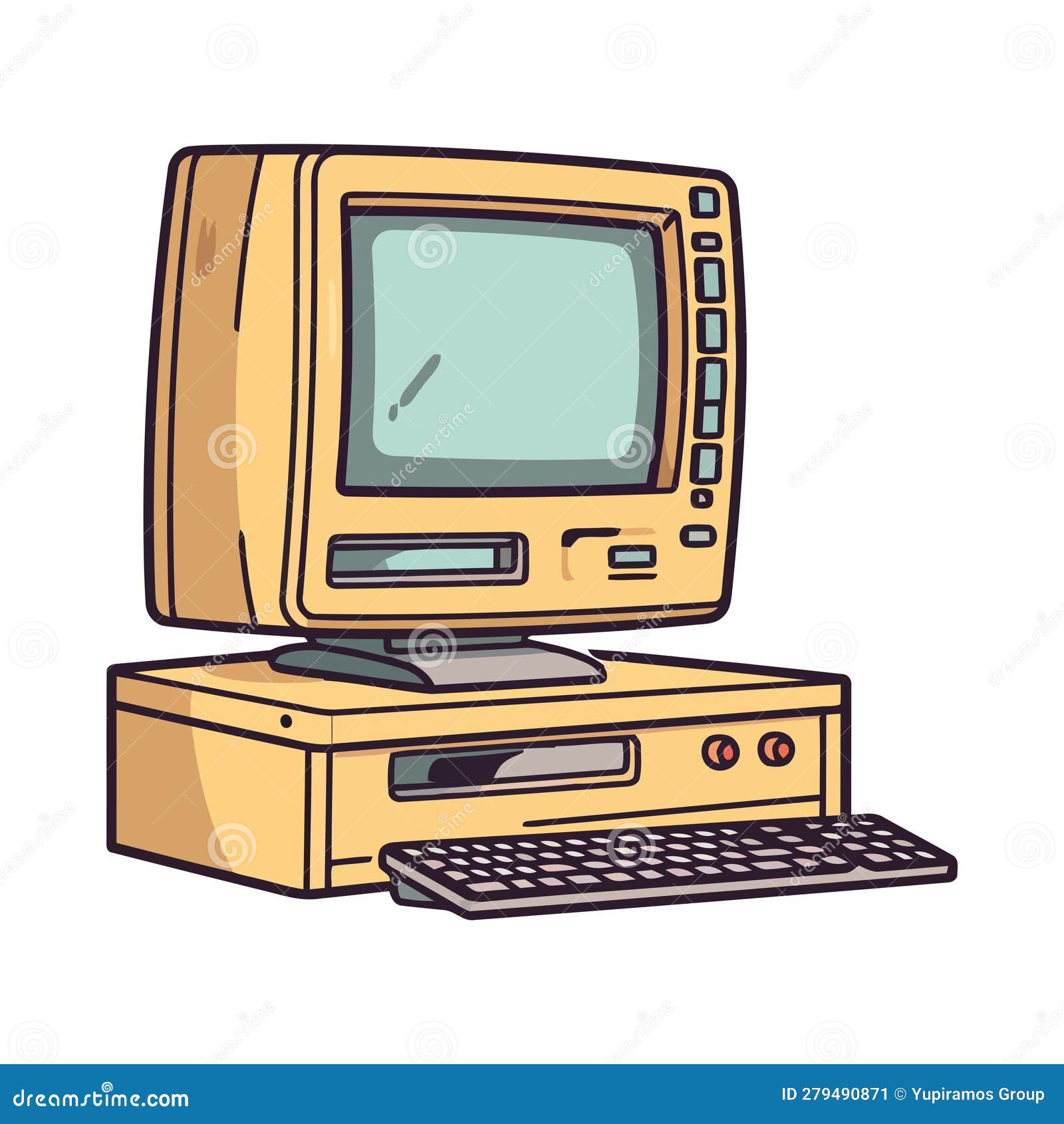 Obsolete PC Desktop So Old That Potatoes Grew On It. Computer Needs An ...