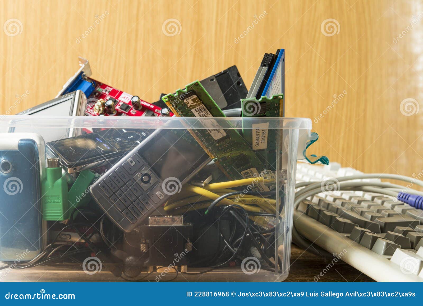 Obsolete Electronic Gadgets Or E-waste In Paper Boxes Isolated On White ...