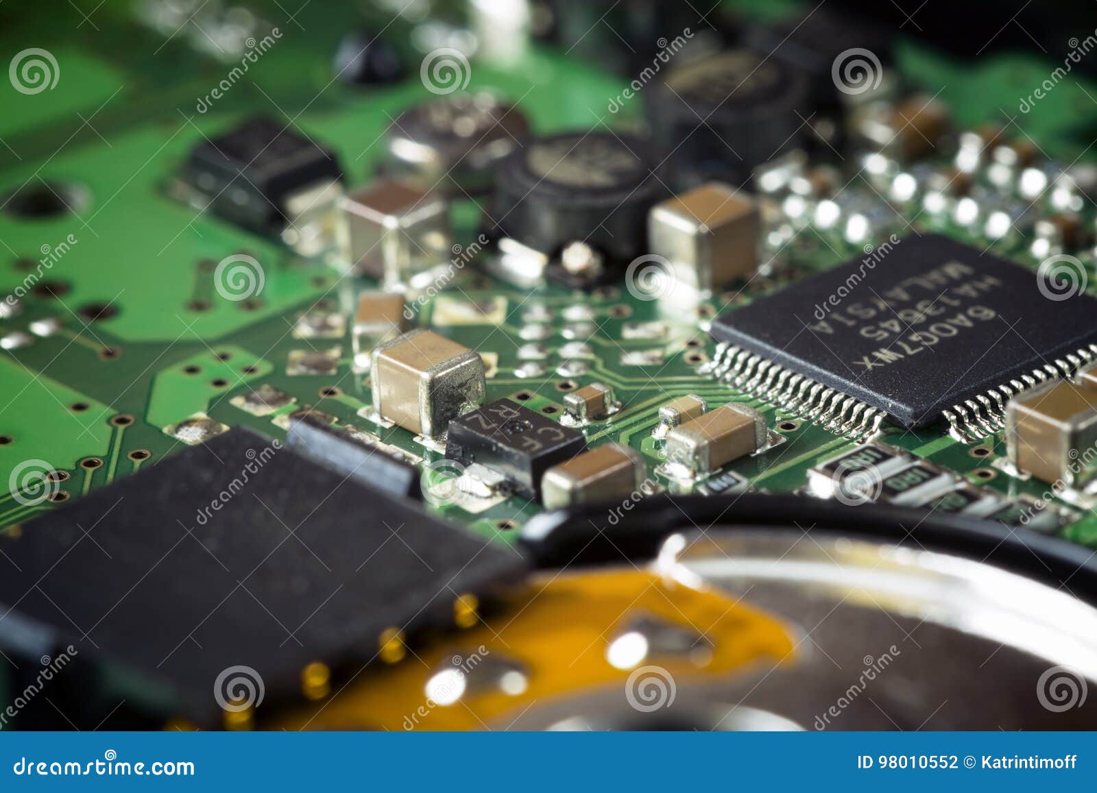 Obsolete Green Computer Board, Technology Detail Editorial Photography ...