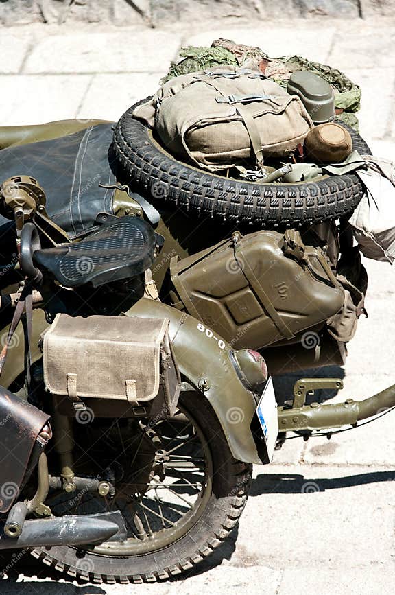 Obsolete Military Motorcycle Stock Image - Image of military, bike ...