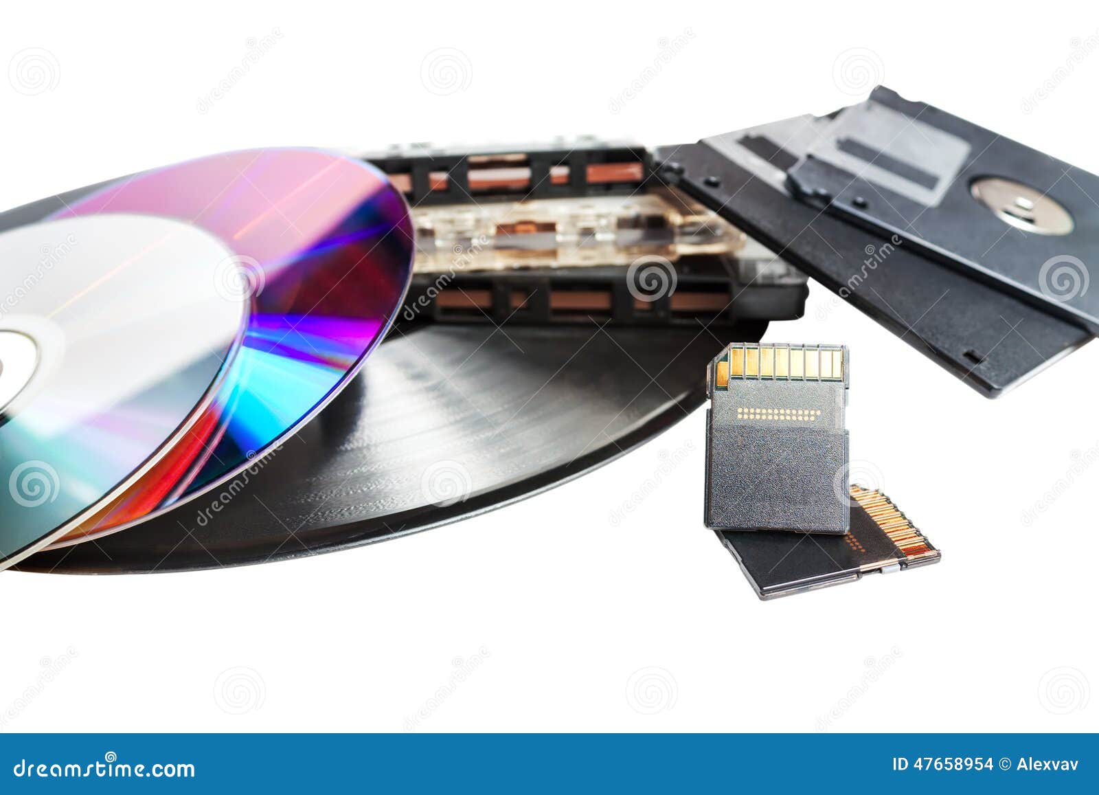 Obsolete and Modern Storage Devices Stock Photo - Image of disc ...