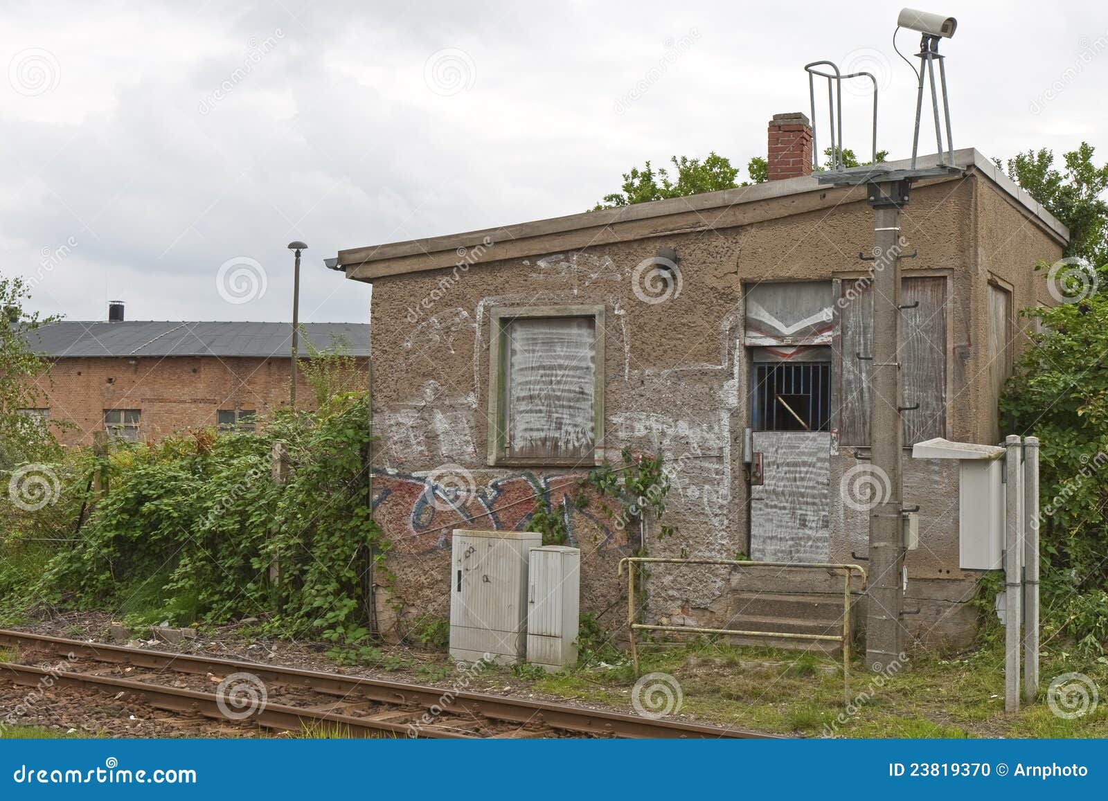 Obsolete Railway Shack stock photo. Image of shack, railing - 23819370