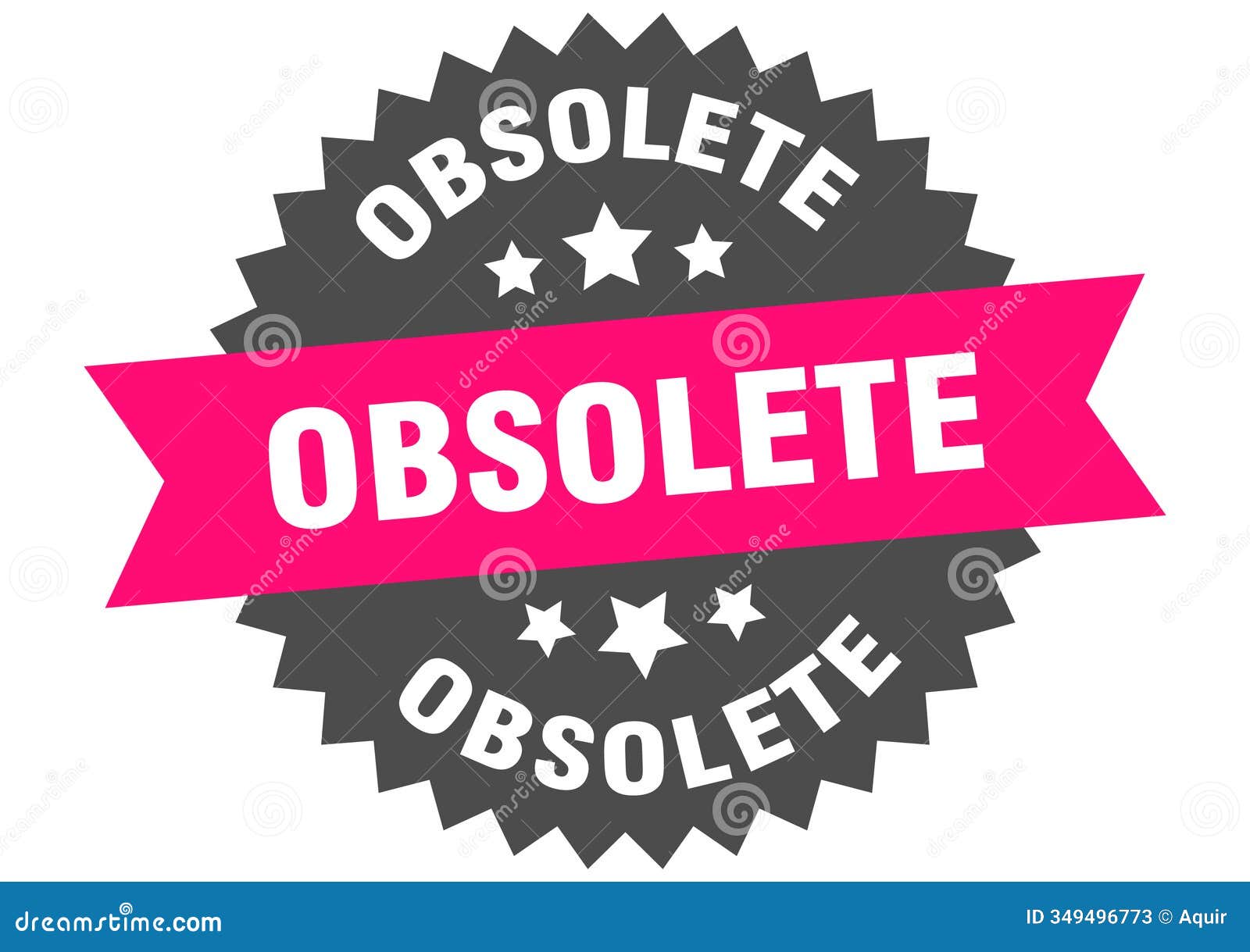 Obsolete. Obsolete Round Pink Label Isolated on Transparent Background ...