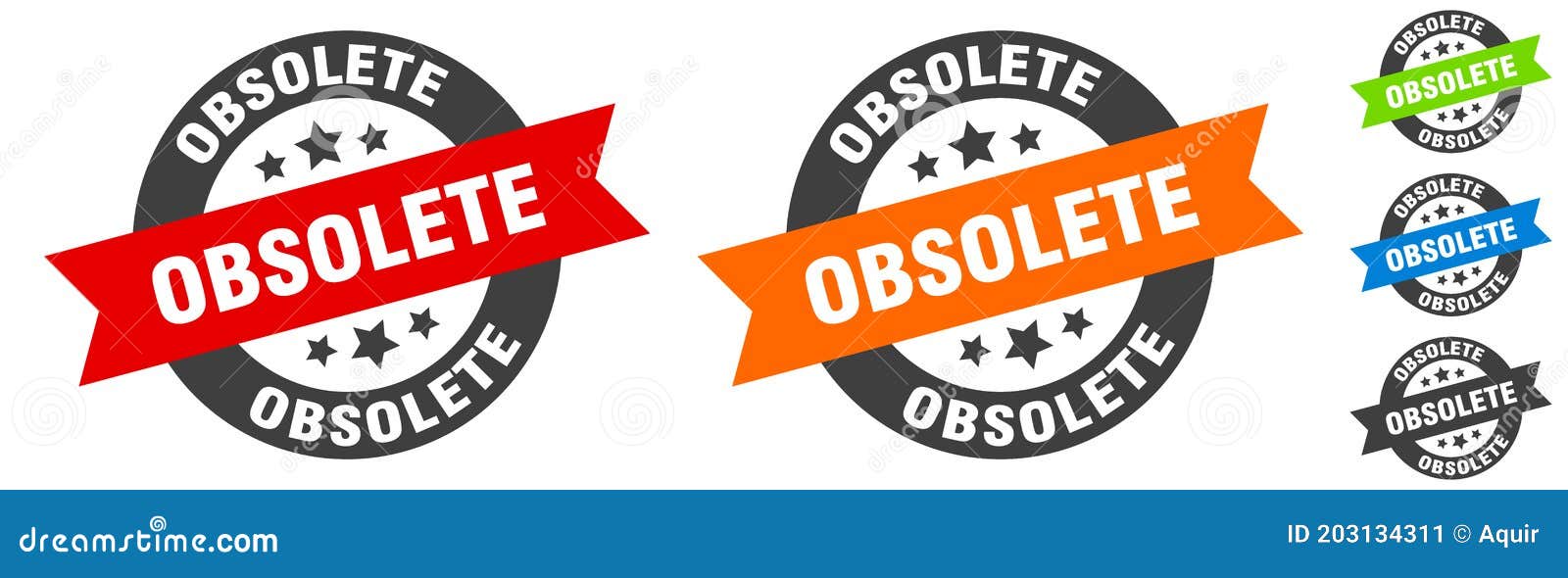Obsolete Stamp. Obsolete Round Ribbon Sticker. Tag Stock Vector ...