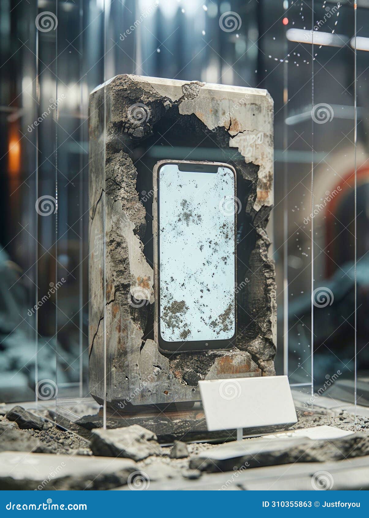 Obsolete Technology Encased in Concrete. Generative Ai Stock ...