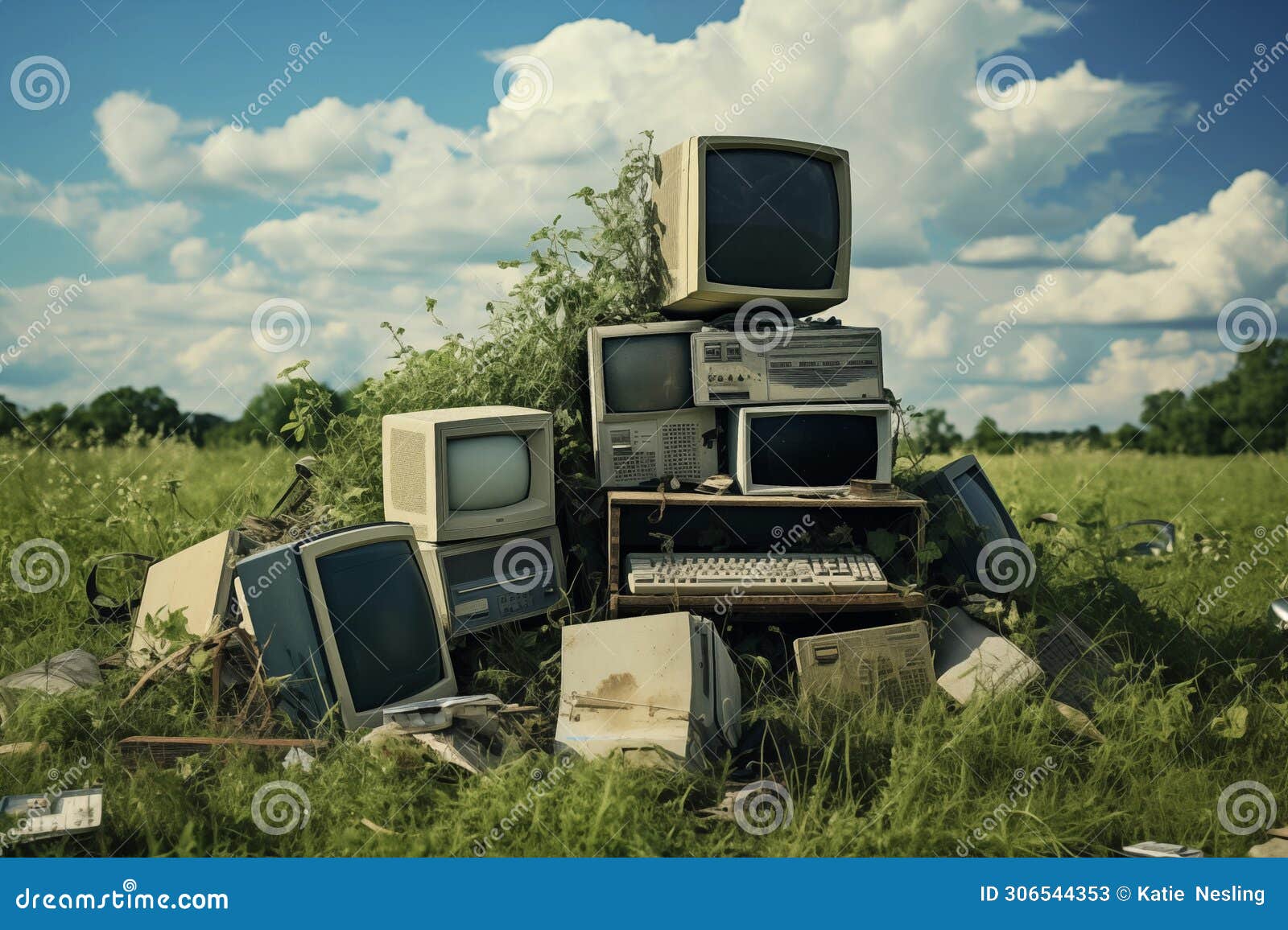 Obsolete and Redundant Technology Including Computer Monitor Screen and ...