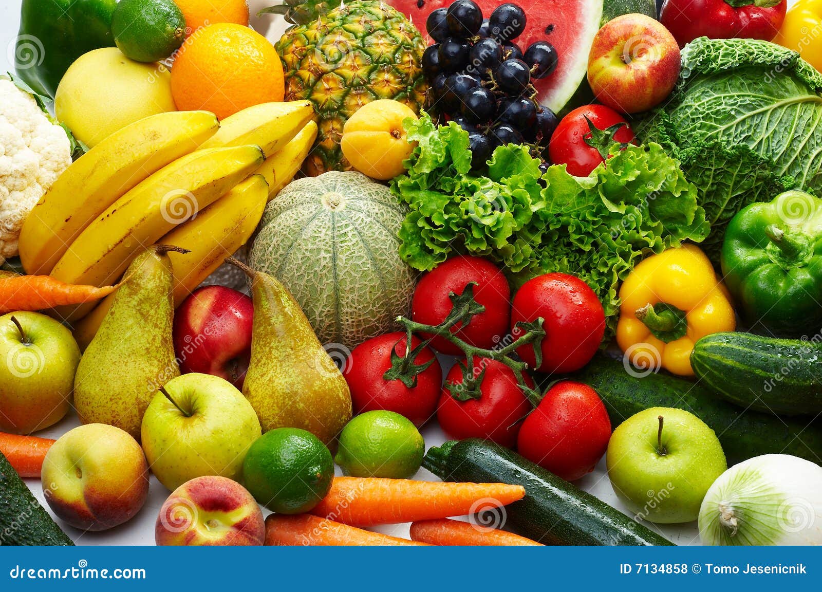 Obst und Gemüse stockfoto. Bild von pfeffer, zwiebel, zitrone - 7134858