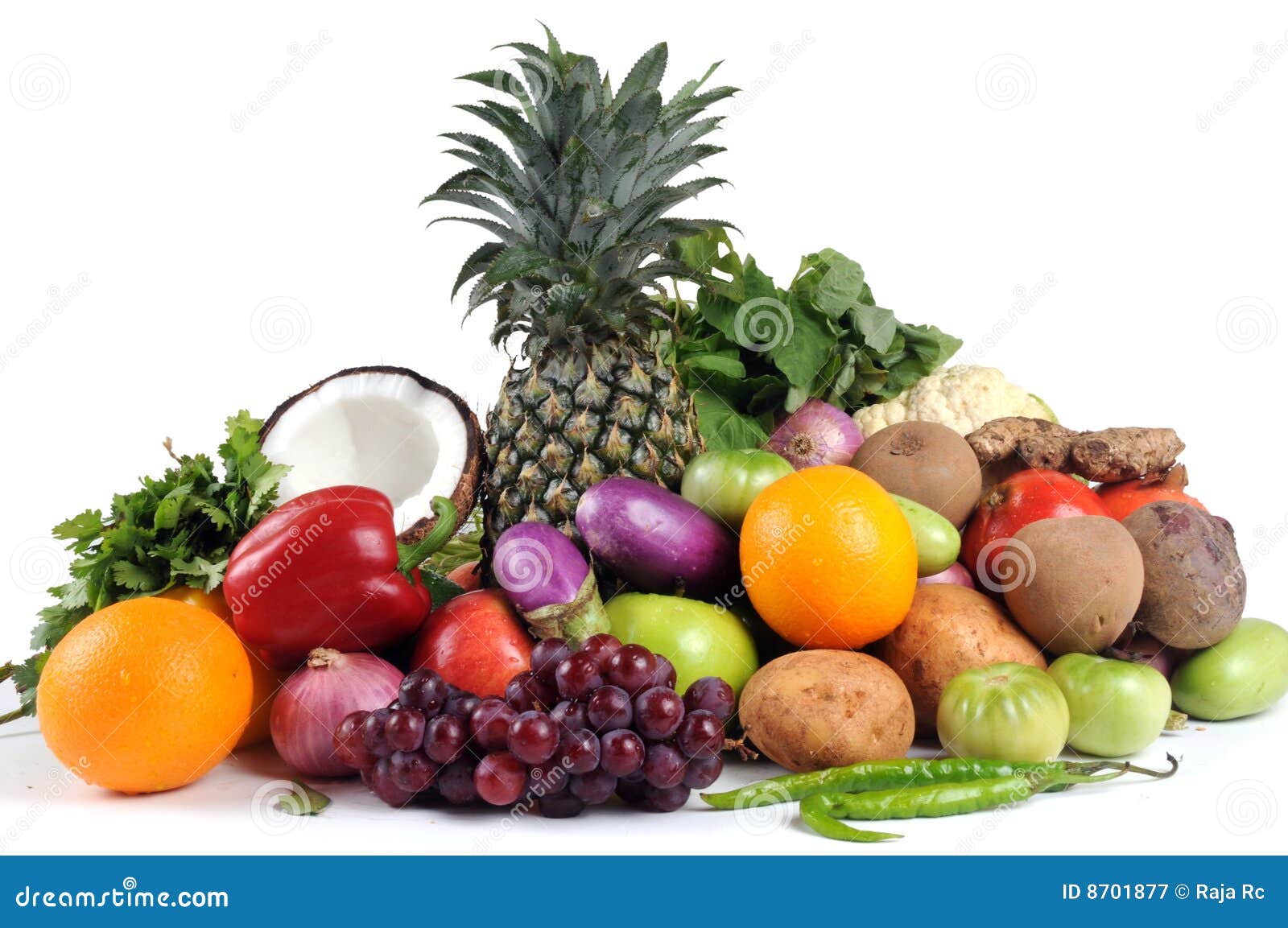 Obst und Gemüse stockbild. Bild von getrennt, grün, pfeffer - 8701877