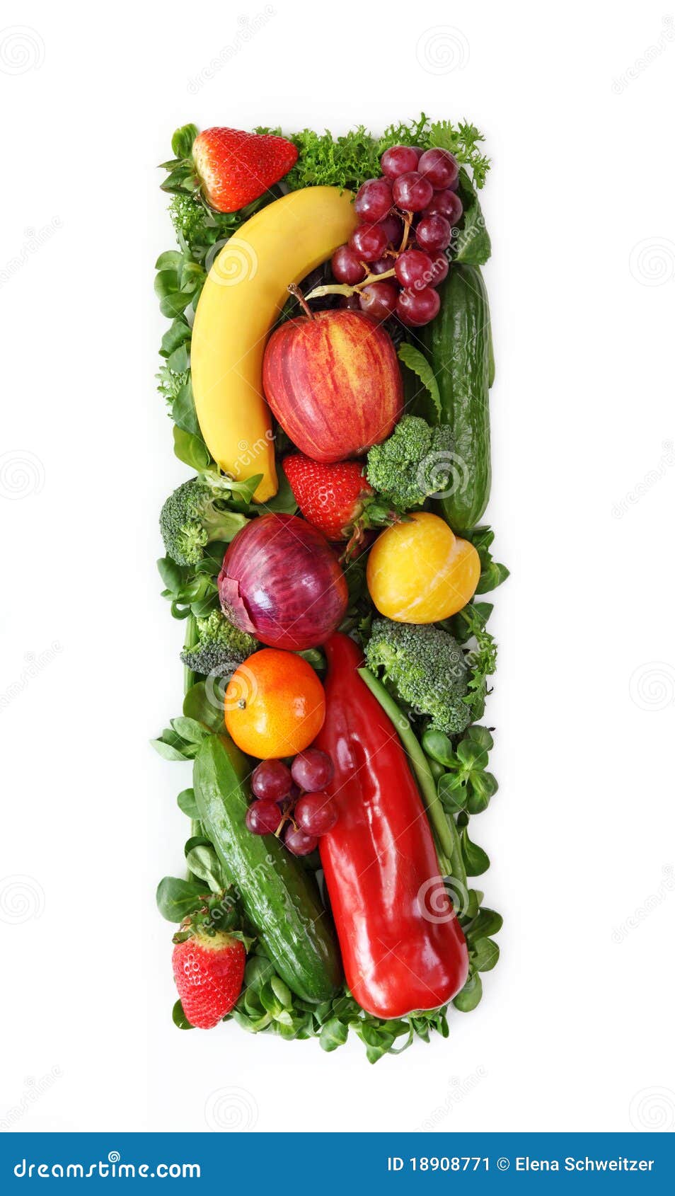 Obst- und Gemüse Alphabet stockbild. Bild von frisch - 18908771