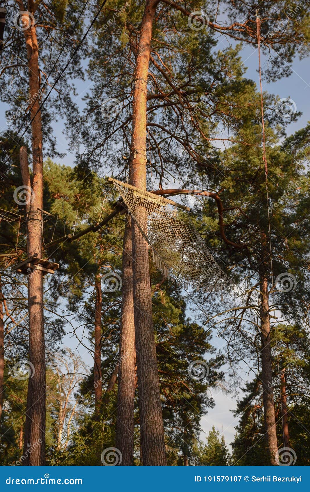 Obstacle Course High in the Trees in the Rope Park Stock Image - Image ...