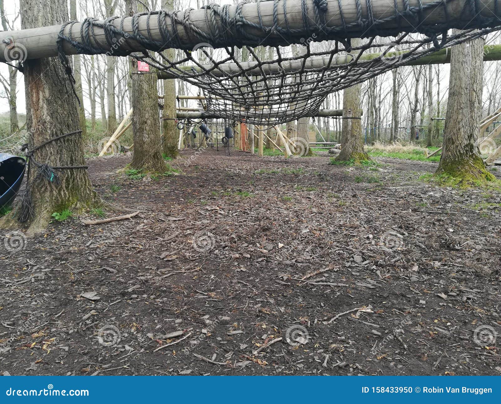 Obstacle course net stock photo. Image of forest, training - 158433950