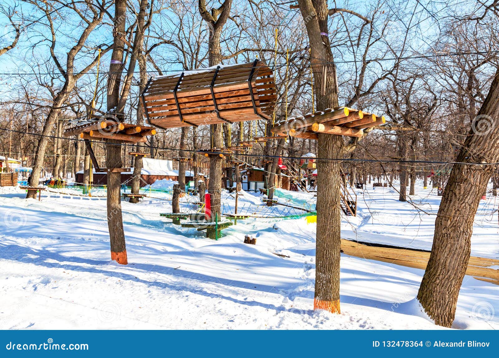 Obstacle Course for Training in Winter Park Editorial Stock Image ...