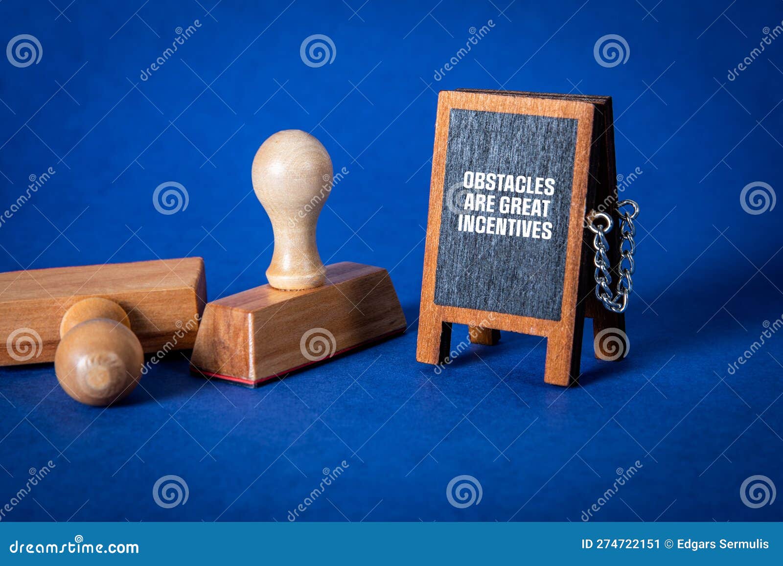 Obstacles are Great Incentives. Miniature Chalkboard with Text on a ...