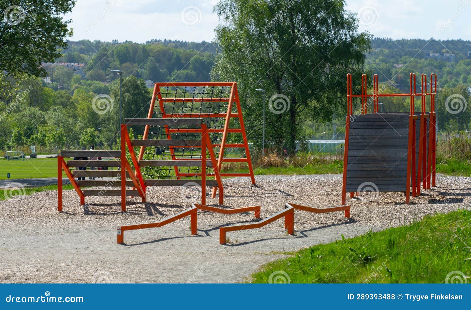 Obstacles of an Obstacle Course in a Park.. Stock Photo - Image of ...