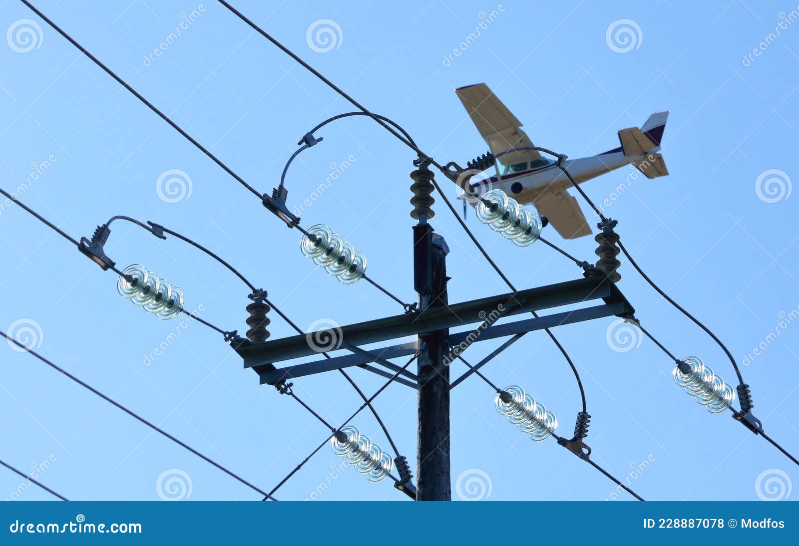 Obstacles and Small Plane Aviation Stock Photo - Image of hazard ...