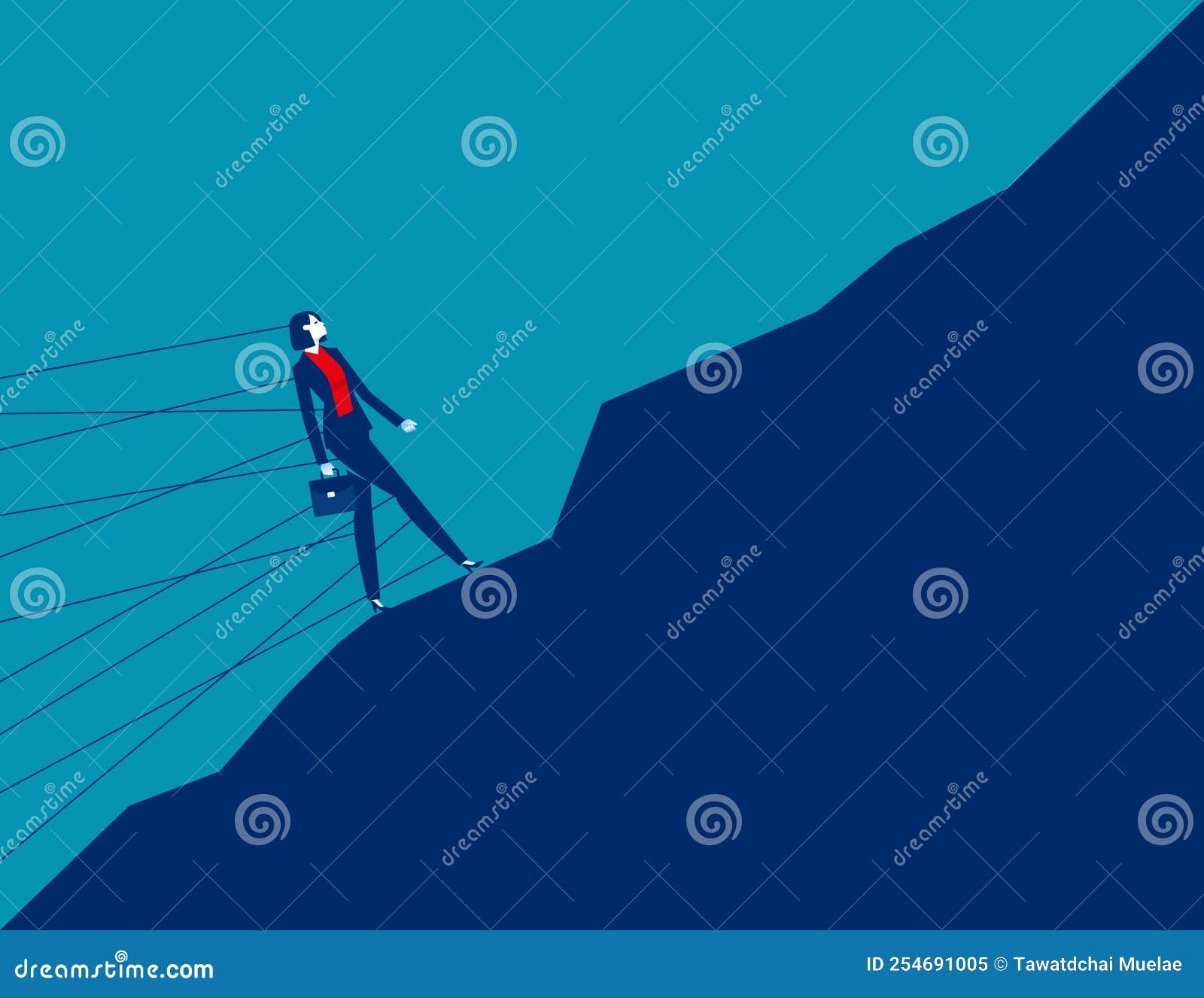 Obstacles for Success. Business Endeavor Vector Illustration Stock ...