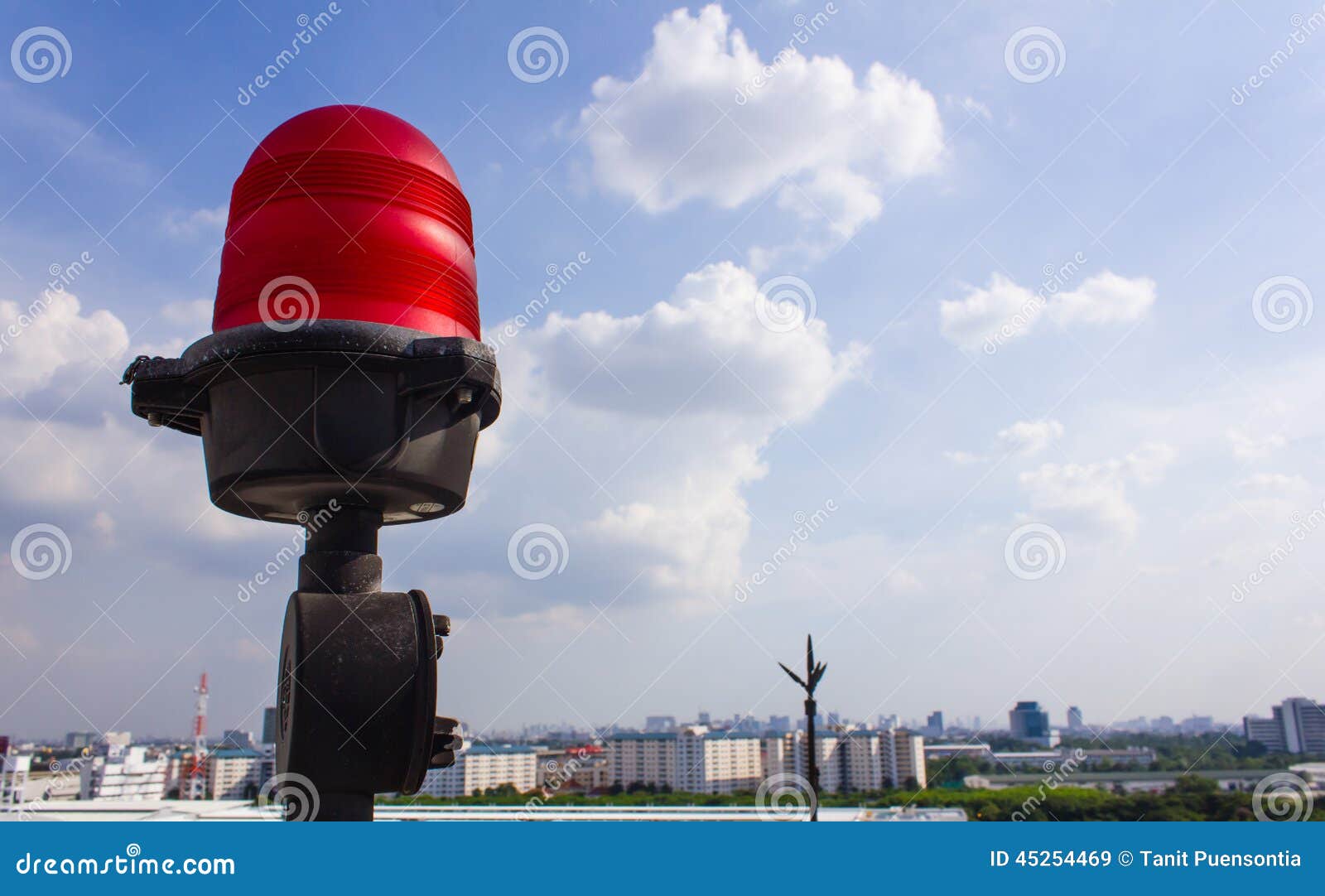 Obstruction Light on Rooftop Stock Image - Image of rooftop, technology ...