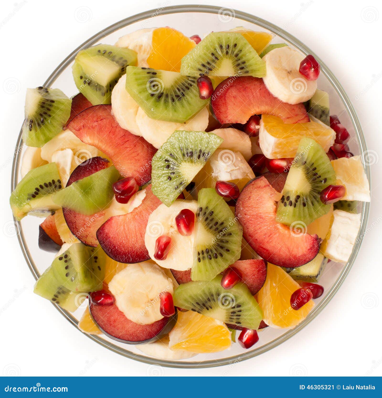 Obstsalat in Der Salatschüssel Stockbild - Bild von pflaumen ...