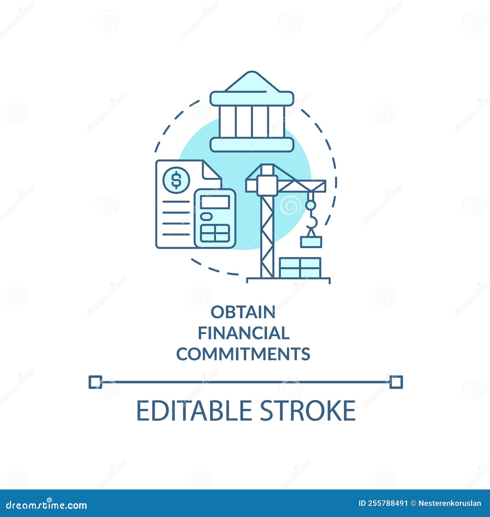 Obtain Financial Commitments Turquoise Concept Icon Stock Vector ...