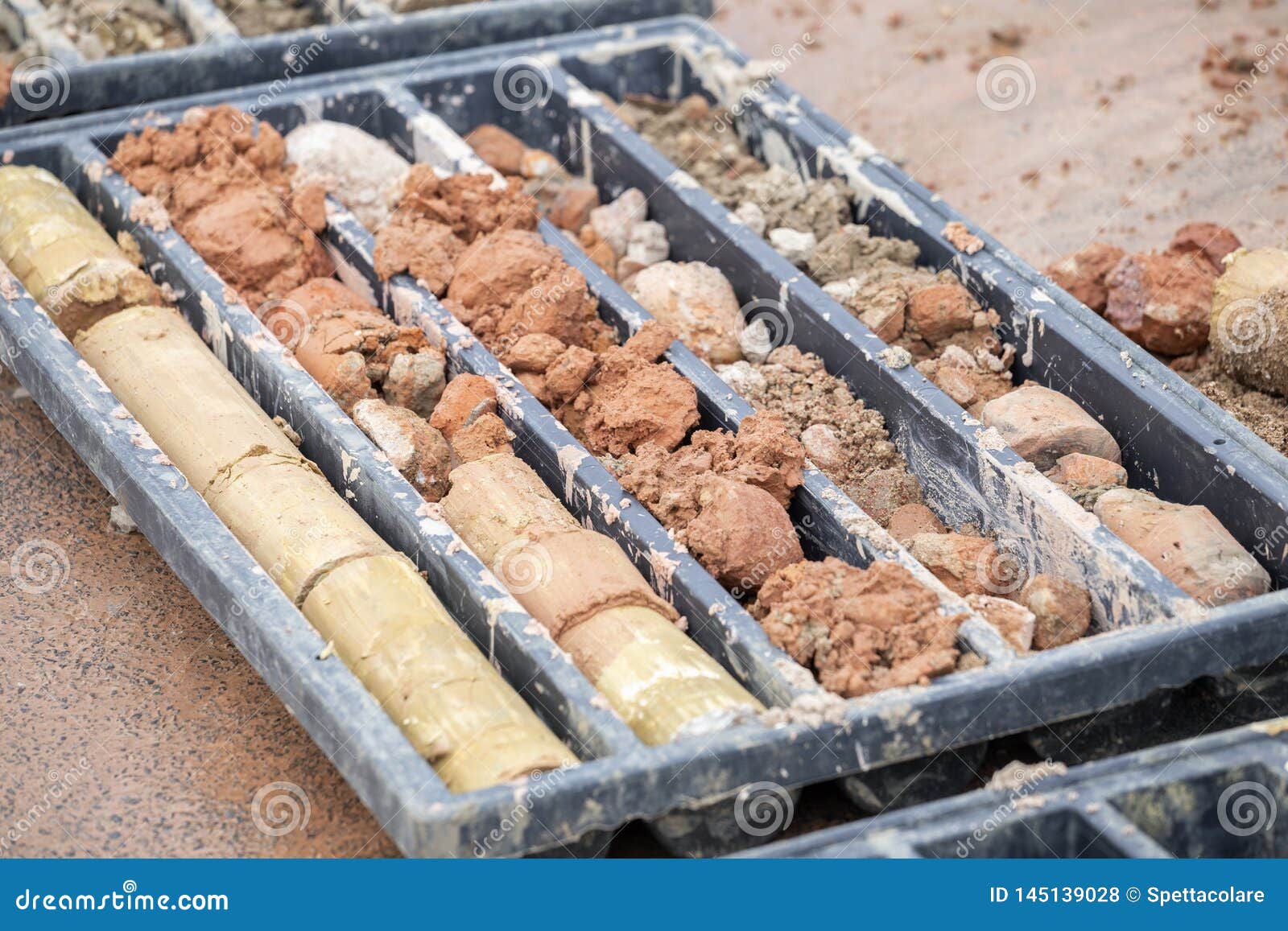 Obtaining Soil Samples in Plastic Box Stock Photo - Image of ...