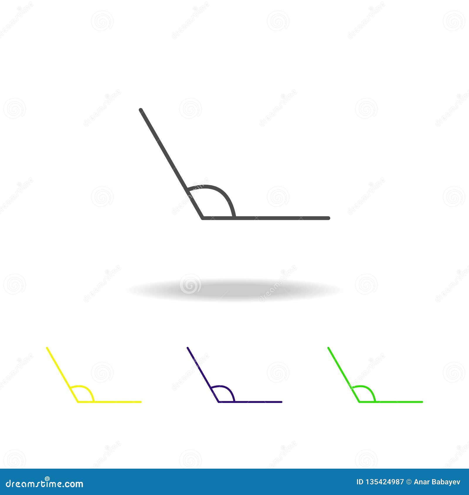 Obtuse Angle Colored Icons. Elements Of Geometric Figure Colored Icons ...