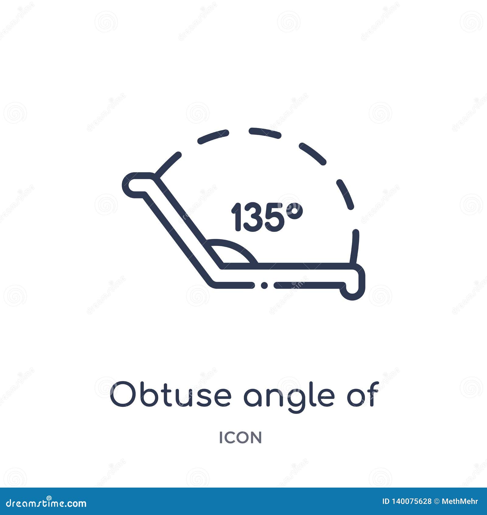 Obtuse Angle Of 135 Degrees Icon Vector Sign And Symbol Isolated On ...