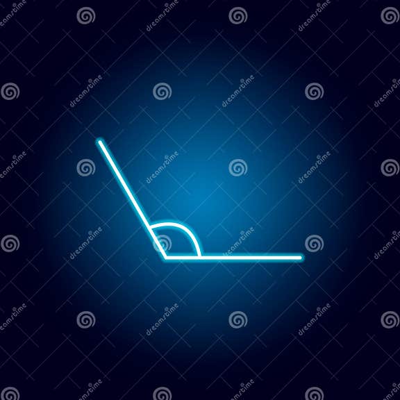 Obtuse Angle Icon in Neon Style. Geometric Figure Element for Mobile ...