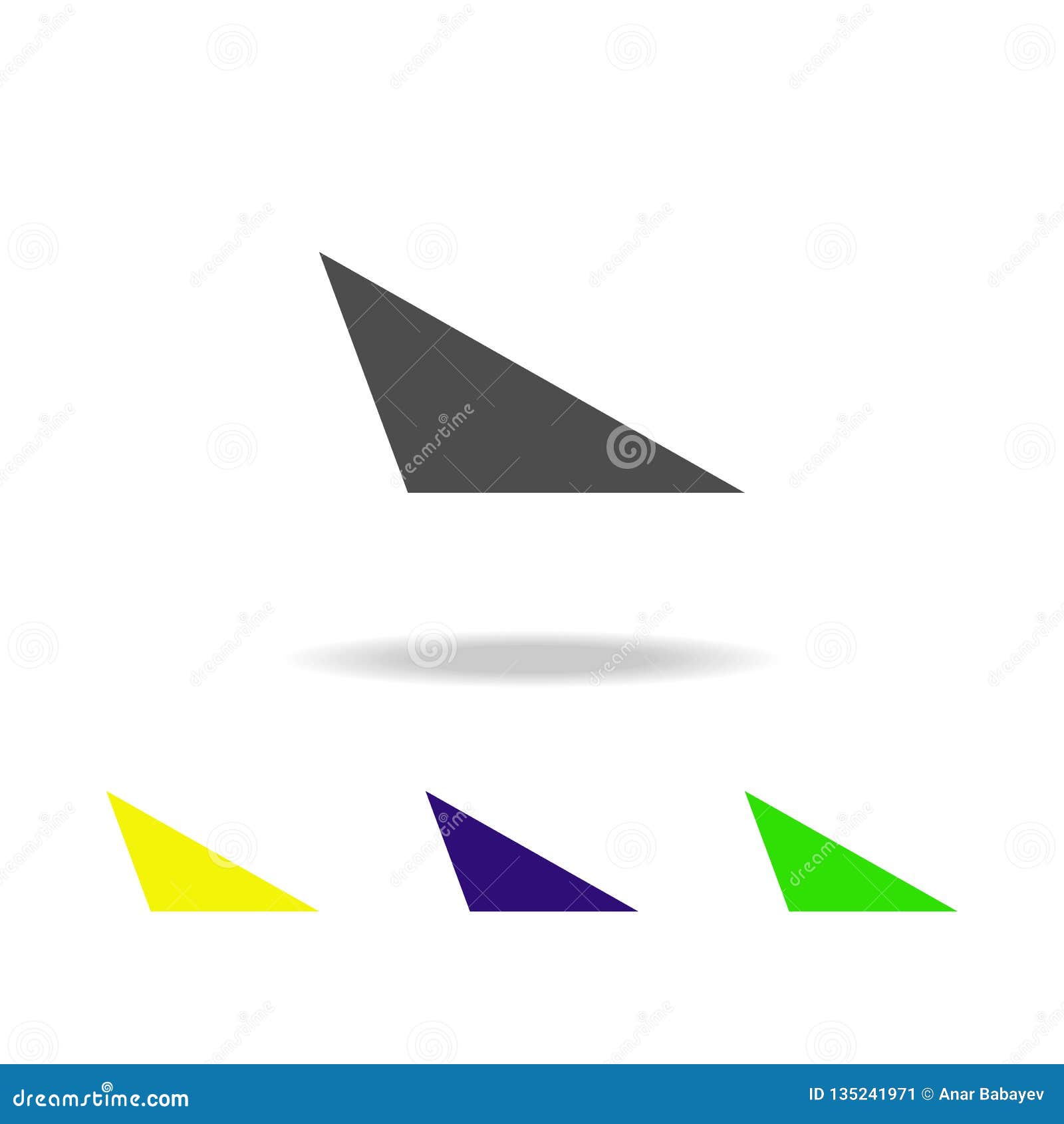 Obtuse Triangle Colored Icons. Elements of Geometric Figure Colored ...