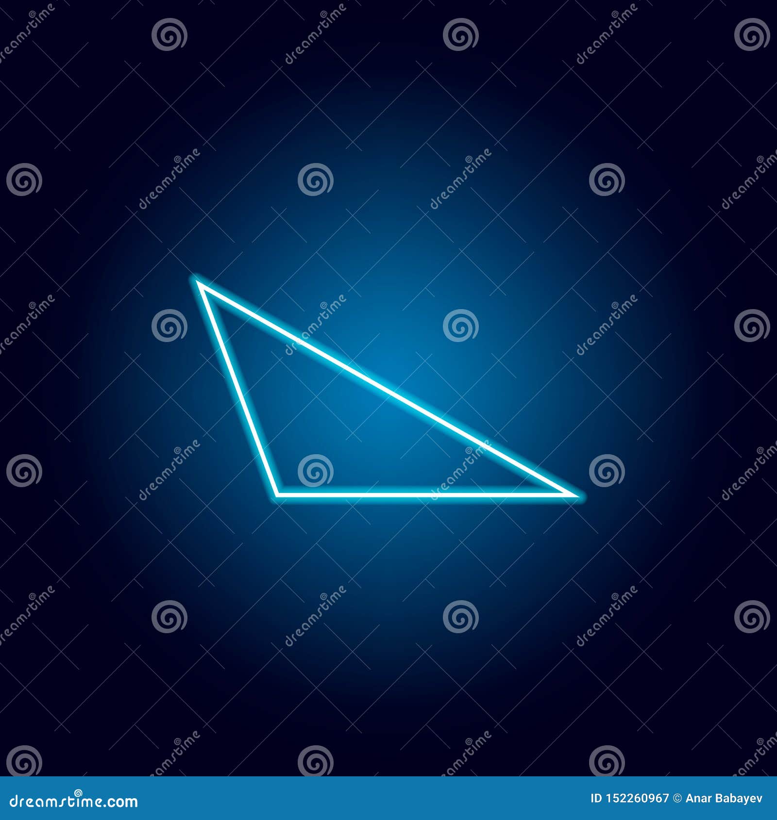 Obtuse Triangle Icon in Neon Style. Geometric Figure Element for Mobile ...