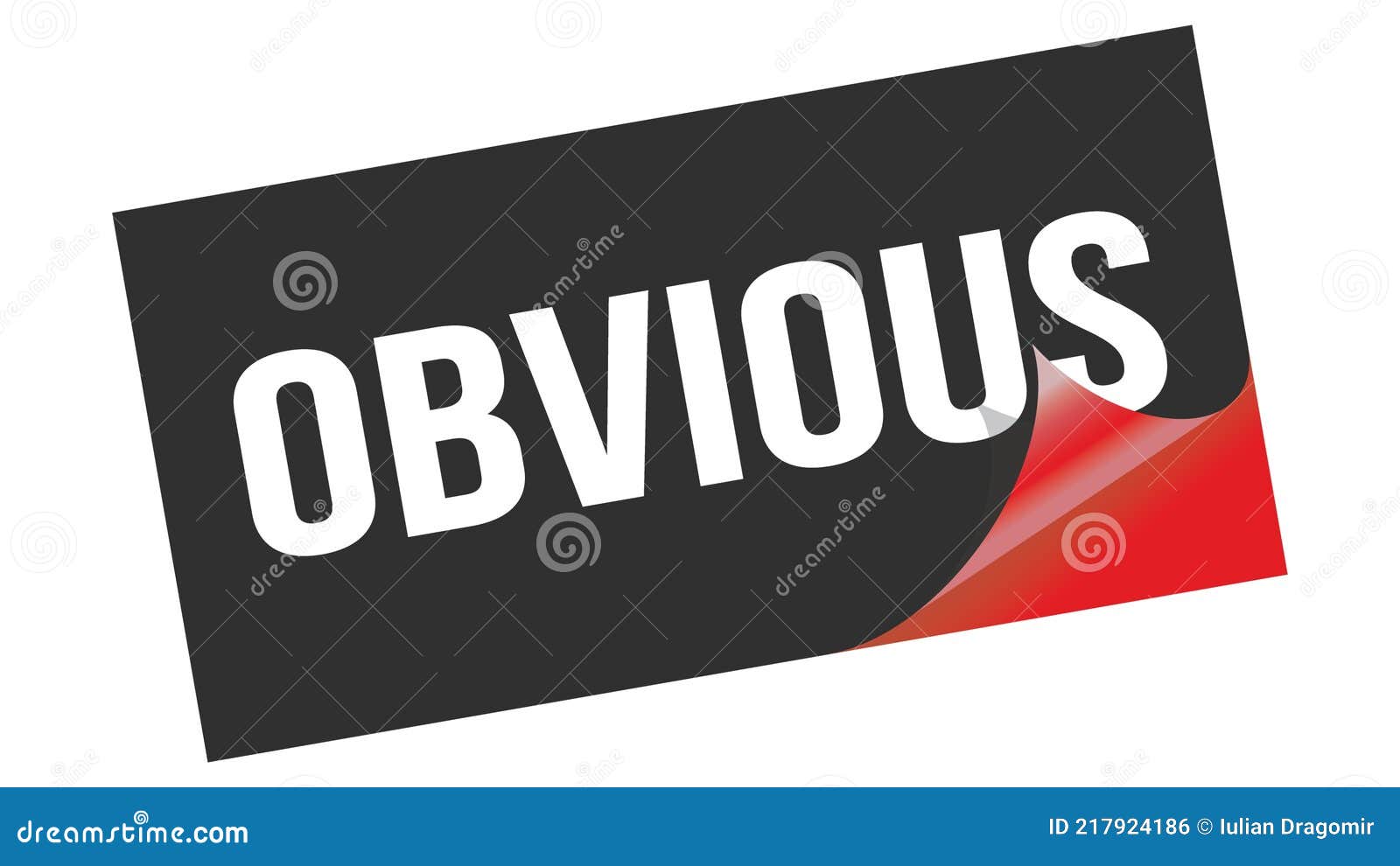 OBVIOUS Text on Black Red Sticker Stamp Stock Illustration ...