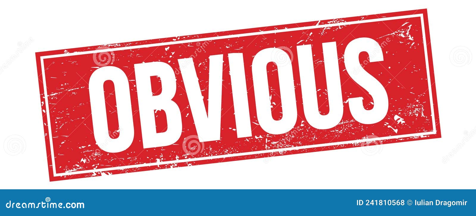 OBVIOUS Text on Red Grungy Rectangle Stamp Stock Illustration ...