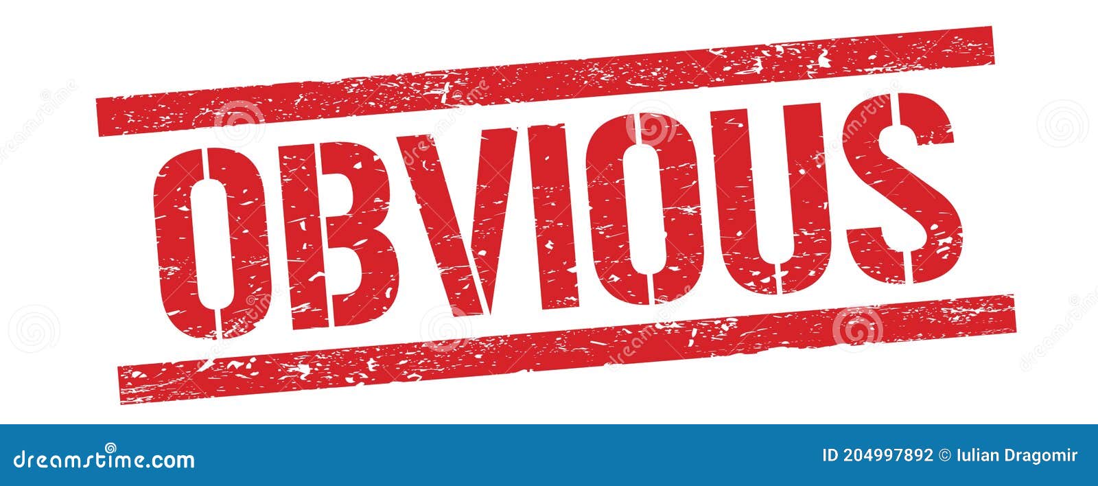 OBVIOUS Text on Red Vintage Lines Stamp Stock Illustration ...