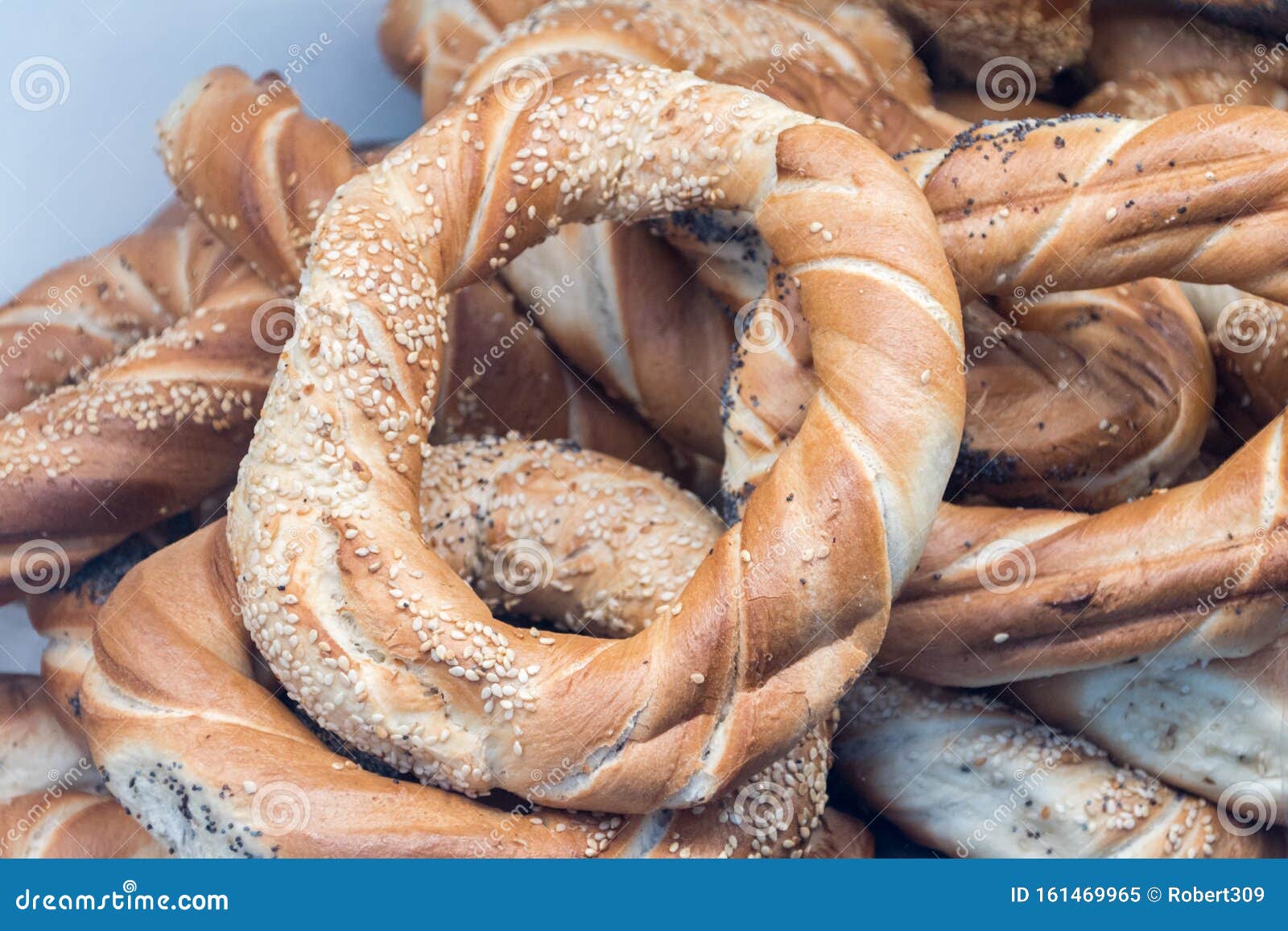 Obwarzanek Krakowski Sprinkled with Sesame Seeds Stock Image - Image of ...