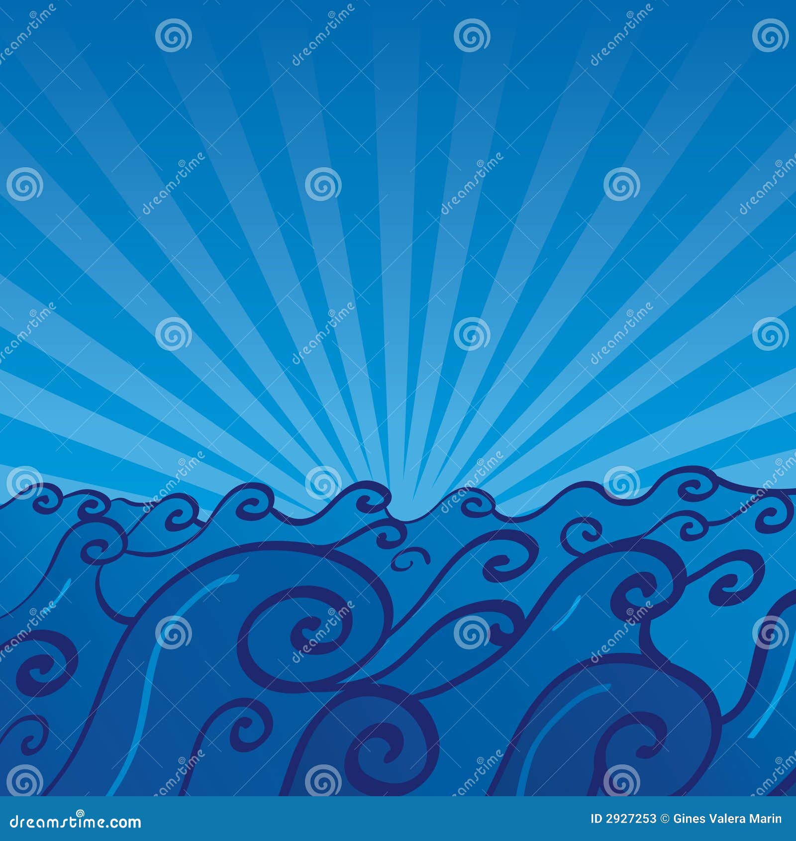 Océano (vector) ilustración del vector. Ilustración de extracto - 2927253