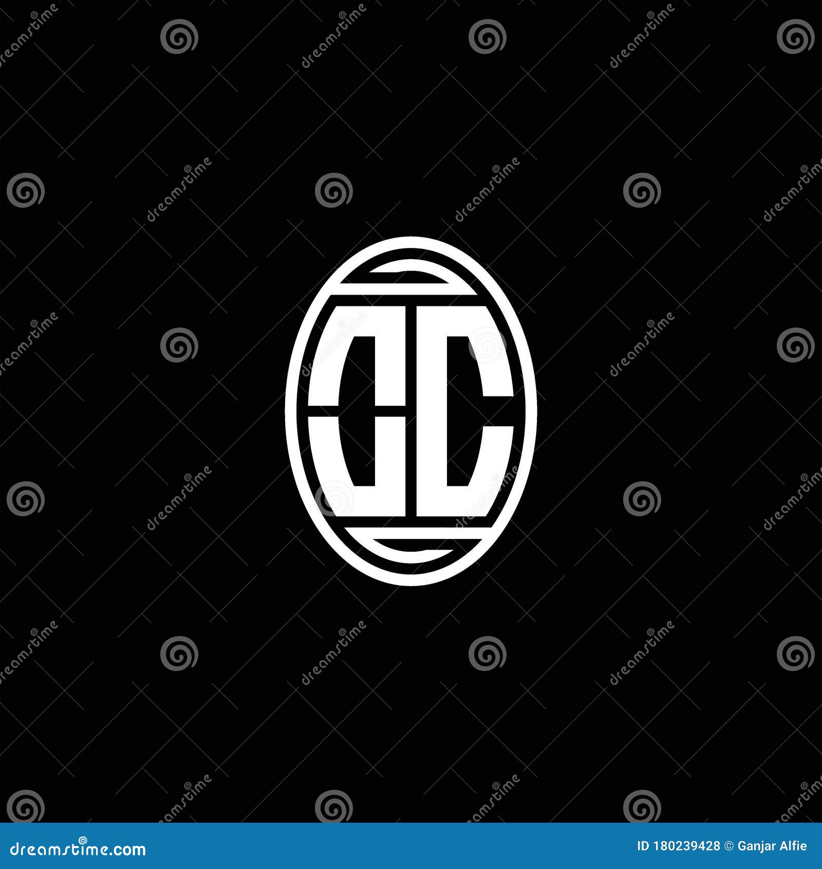 OC Monogram Logo Isolated on Oval Rotate Shape Stock Vector ...