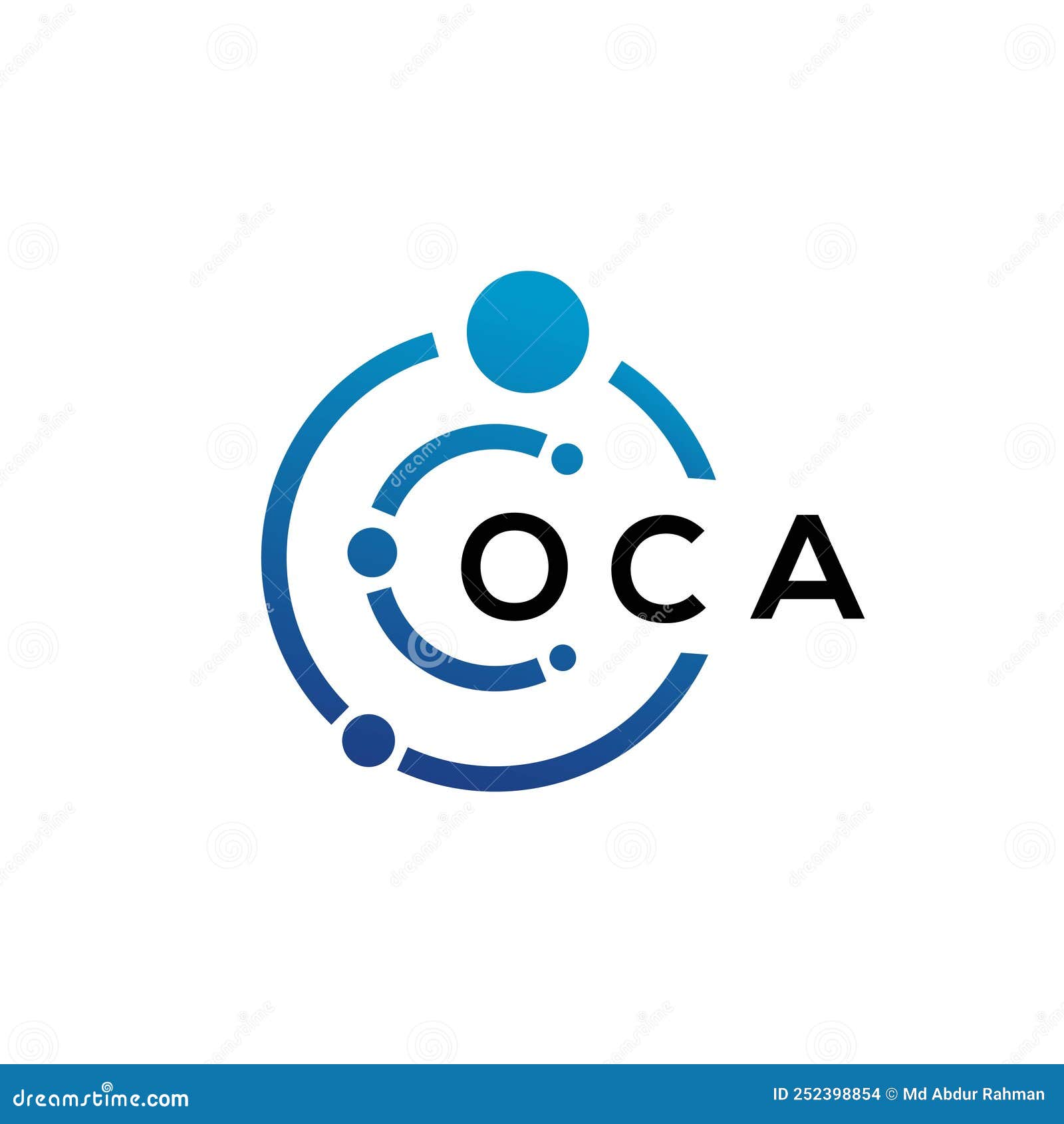 OCA Letter Technology Logo Design on White Background. OCA Creative ...