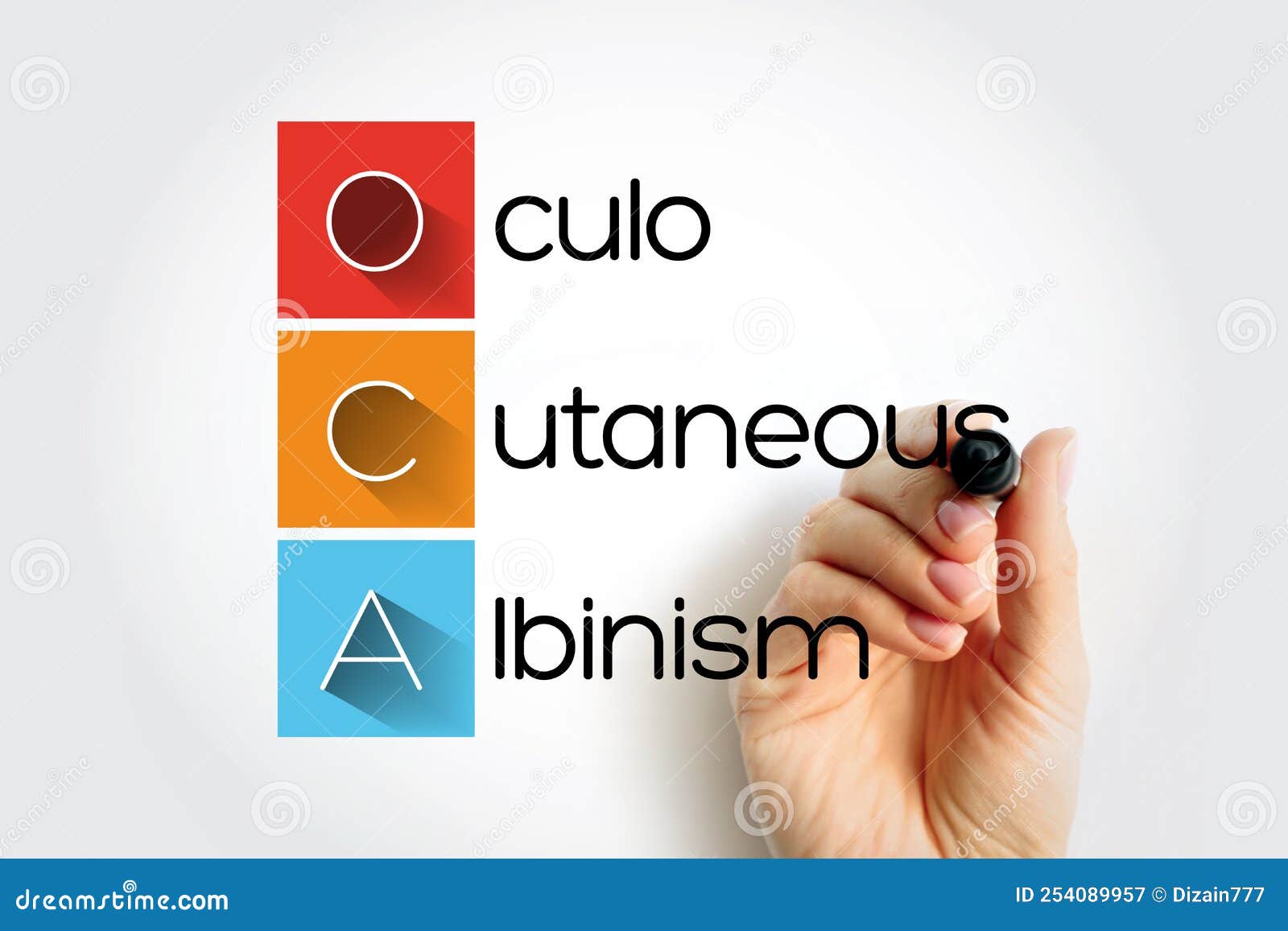 OCA - Oculo Cutaneous Albinism Acronym, Concept On Blackboard Stock ...